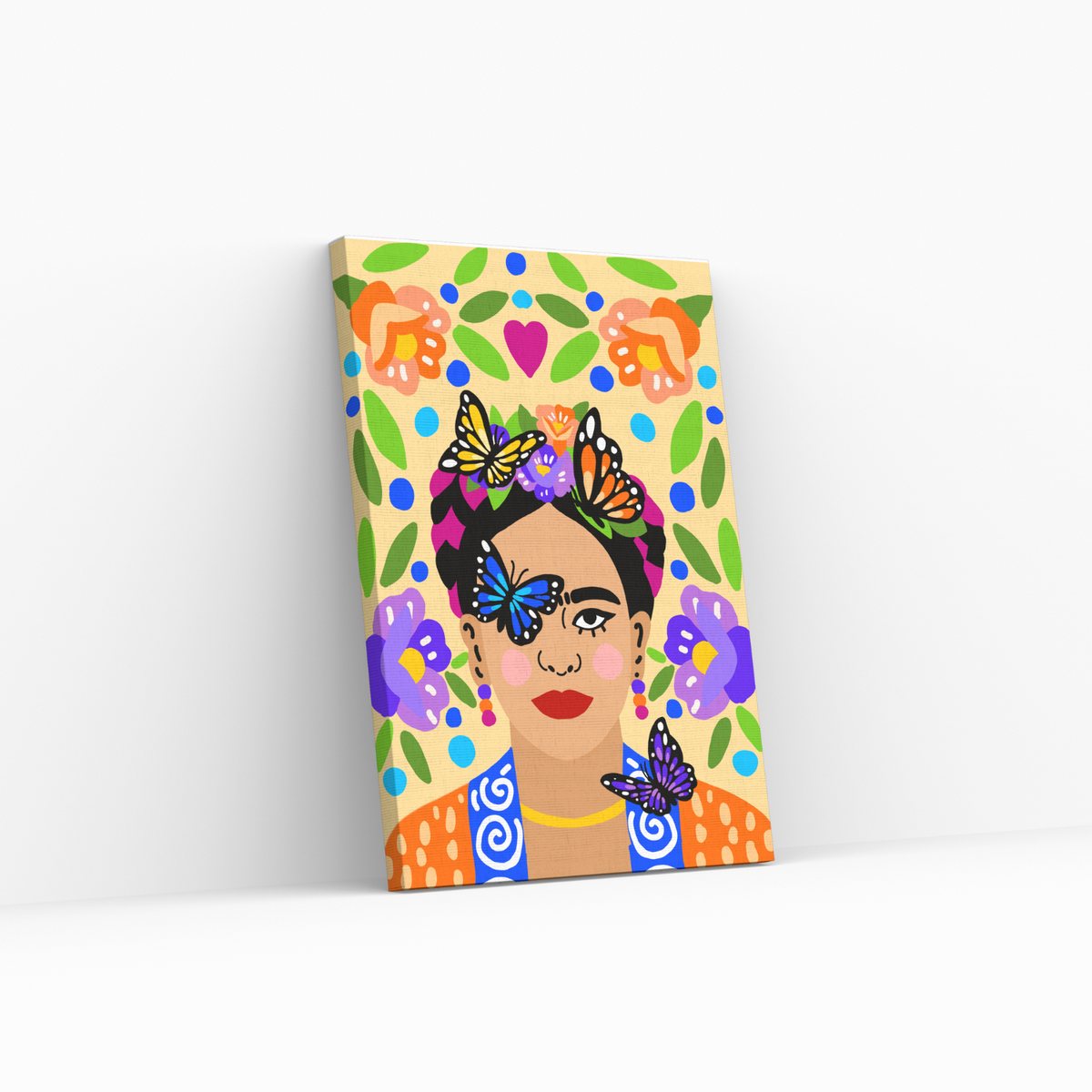 Pinta con diamantes Frida entre mariposas 25x35cm – Papaya Project